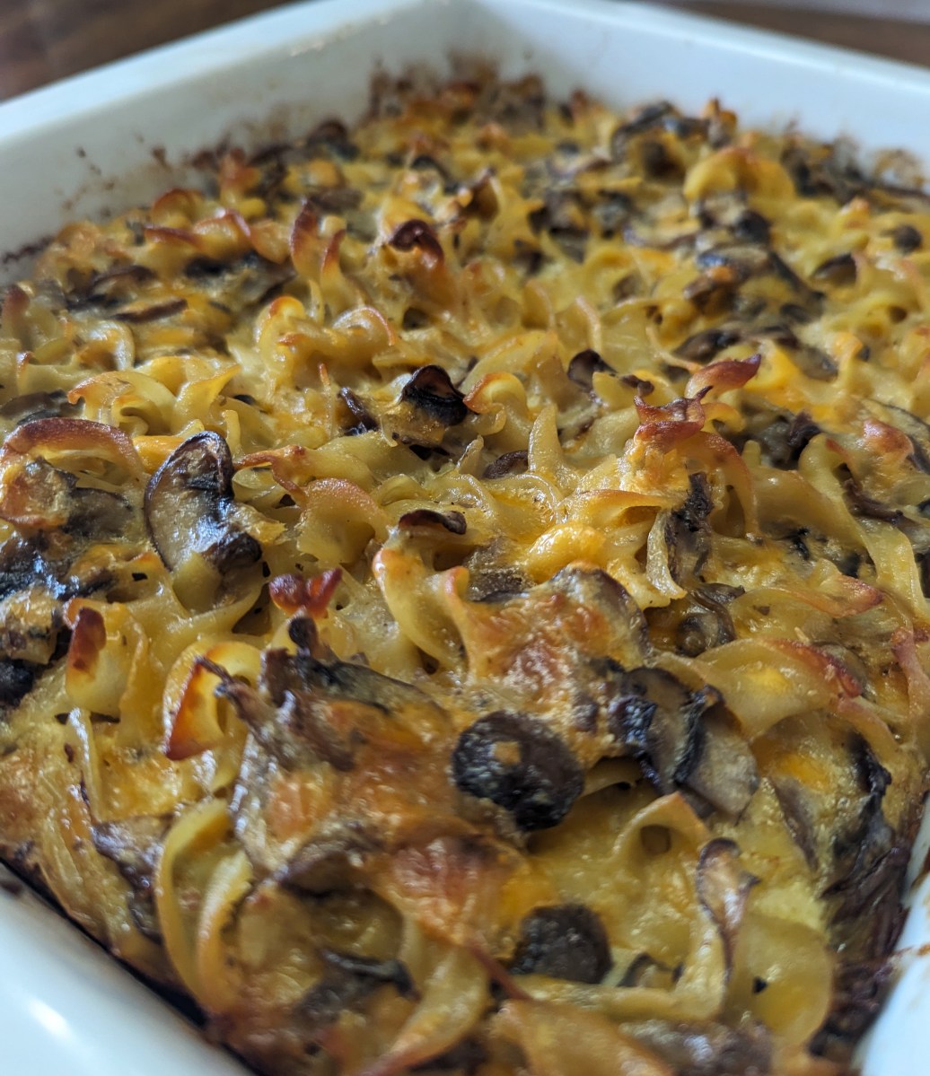 Mushroom Cheddar Kugel – Pam's Kitchen
